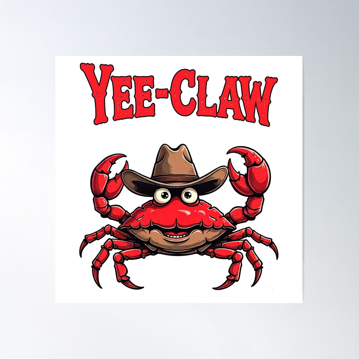 Yee Claw Red Crab Poster Wall Art, Modern Wall Decor For Living Room ...