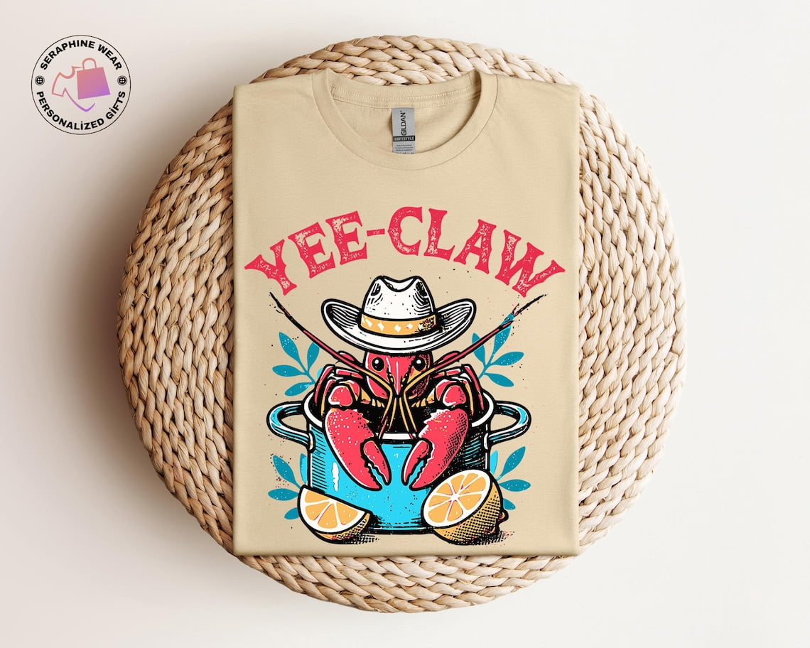 Yee-Claw Shirt, Cowboy Crab Tee, Western Summer Beach Shirt, Gag ...