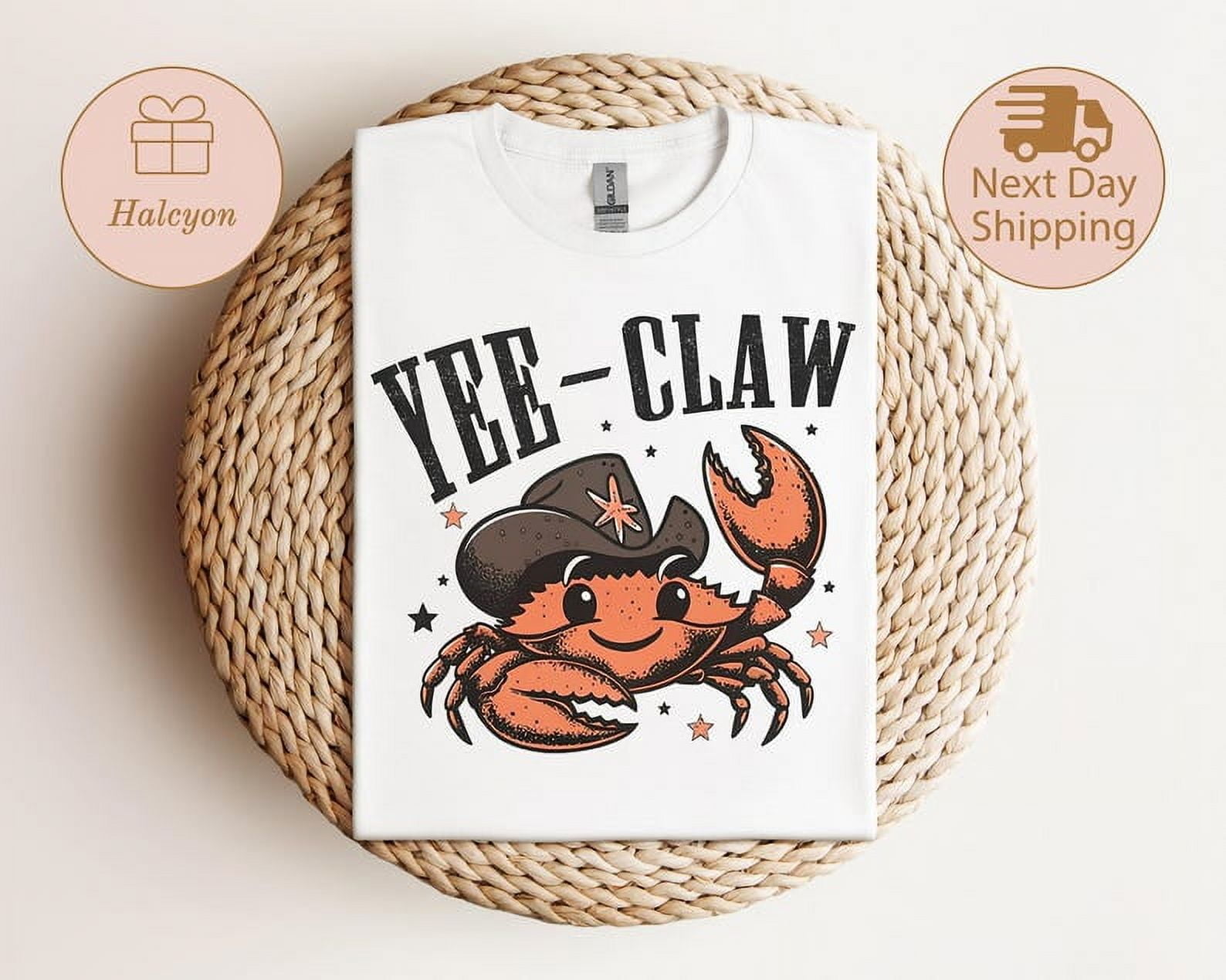 Yee Claw T-Shirt, Funny Wrangler Crab Tshirt, Yee Haw Crab Tee, Claw T-Shirt, Wrangler Crab ...