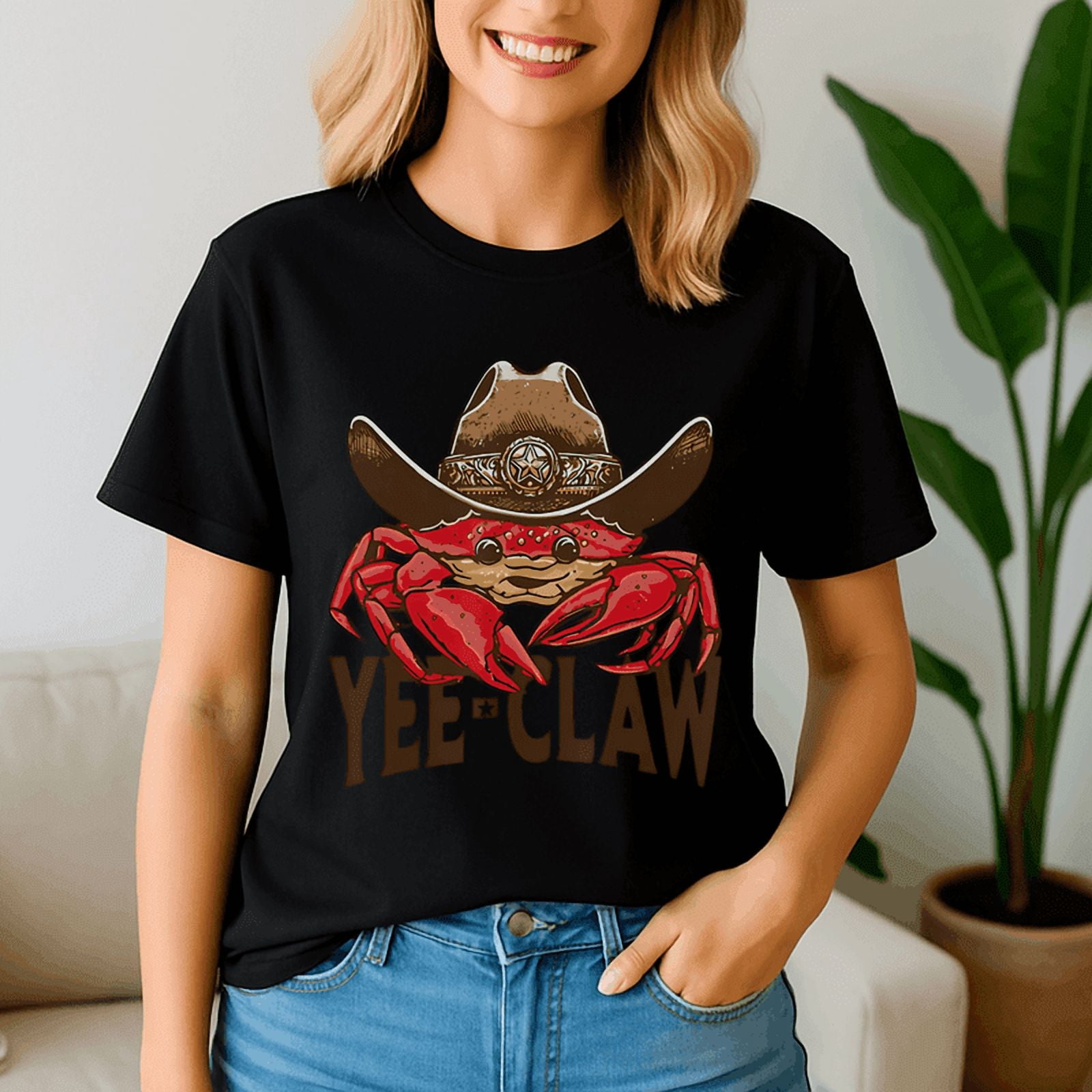 Yee Claw Yee Haw Crab Shirt, Cowboy Crawfish Meme Shirt, Funny Crawfish ...