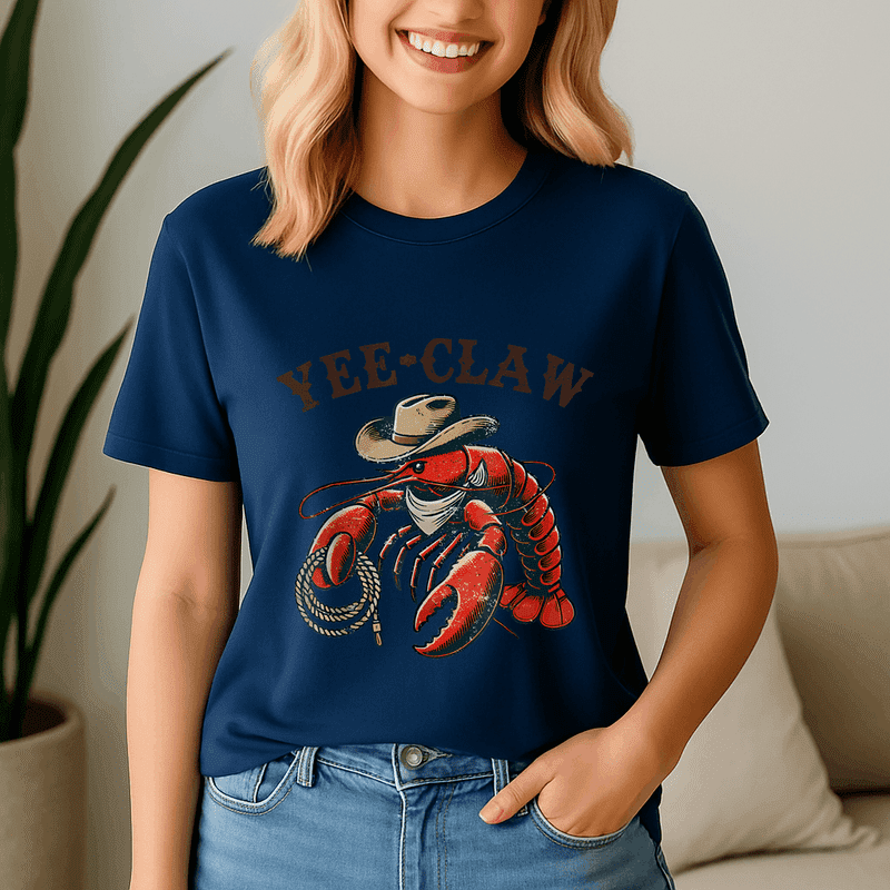 Yee Claw Yee Haw Crab Shirt, Cowboy Crawfish Meme Shirt, Funny Crawfish ...