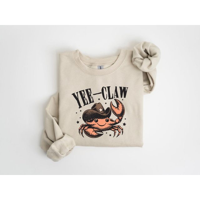 Yee Claw Yee Haw Crab Sweatshirt, Funny Claw T-Shirt, Cowboy Crab Meme ...