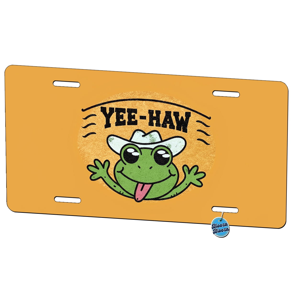 Yee Haw Funny Frog Wearing Cowboy Hat Metal Novelty License Plate ...