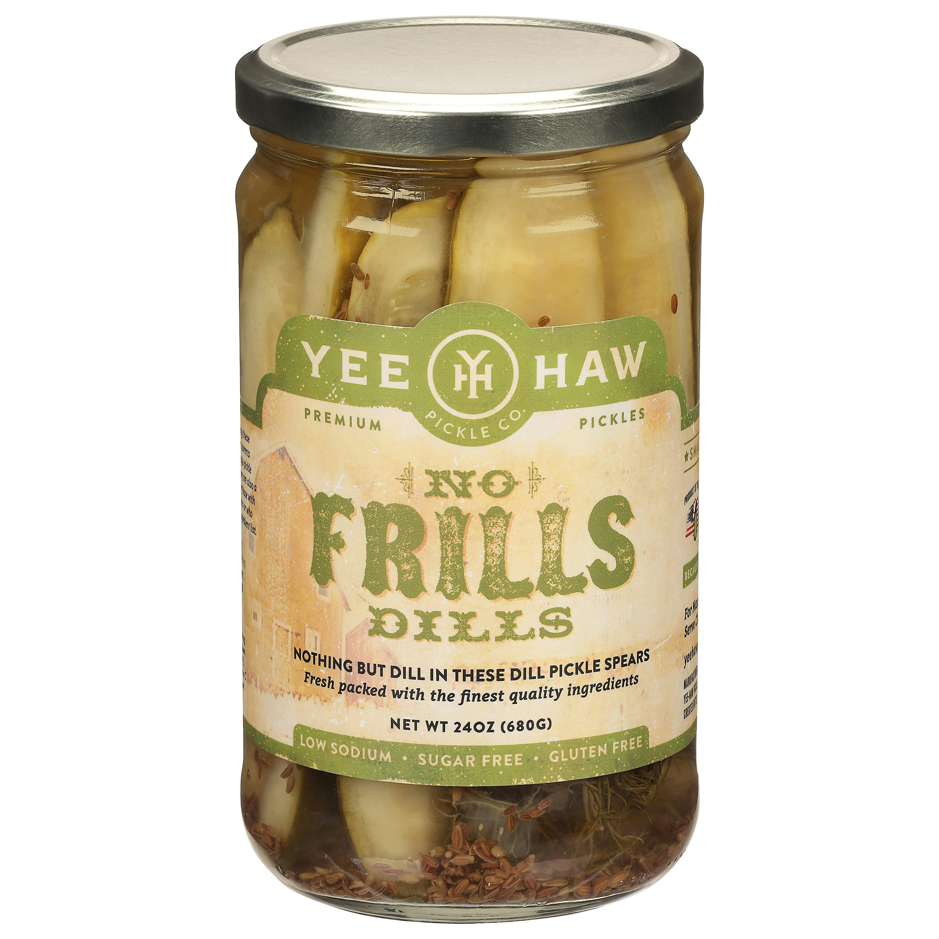 Yee Haw Pickle Company No Frills Dill Pickles 24 oz (Pack Of 6 ...