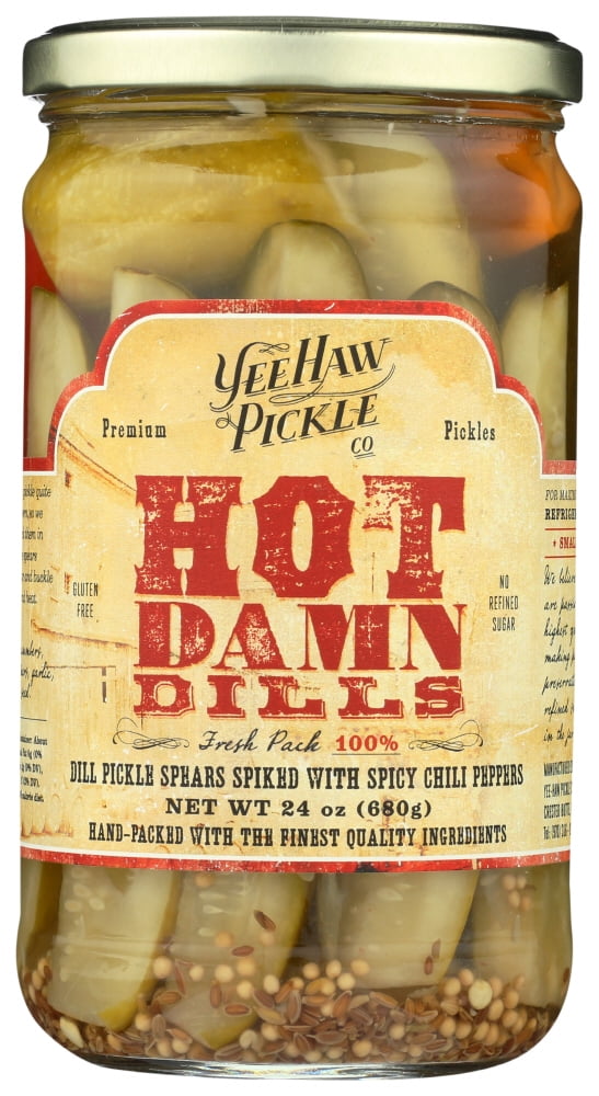 Yee-Haw Pickle Co. Hot Damn Dills Pickle, Spicy Chili Flavor, Crunchy ...