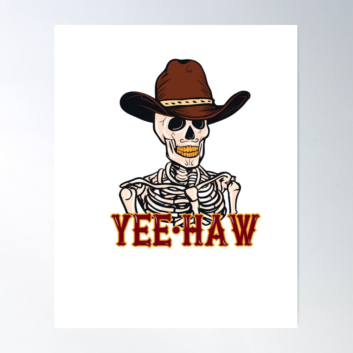 Yee Haw Skelly Cowboy Poster Wall Art, Modern Wall Decor For Living ...