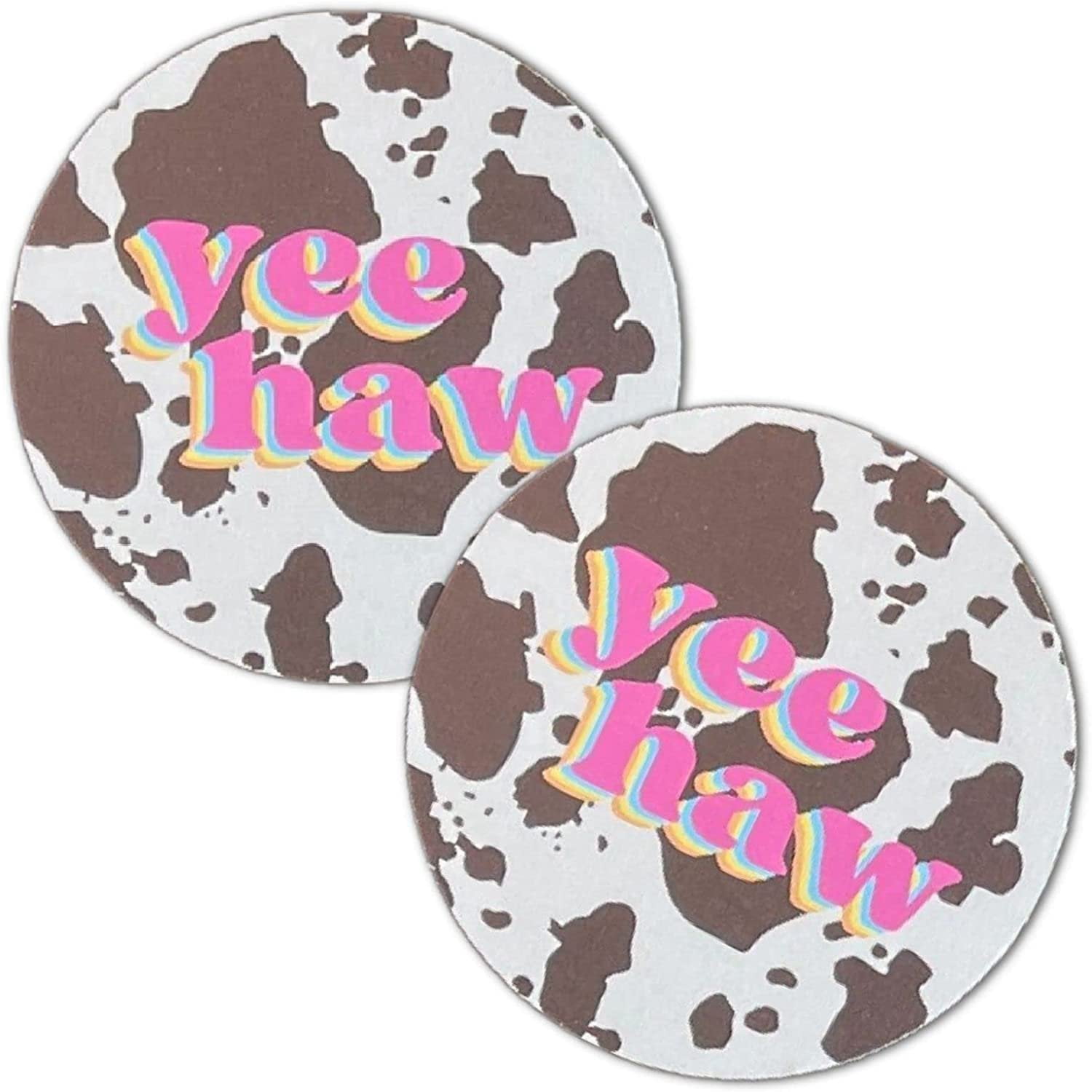 YeeHaw Cowhide Print Cardstock Cutouts for Freshies 12 Pack 2.5" Inch ...