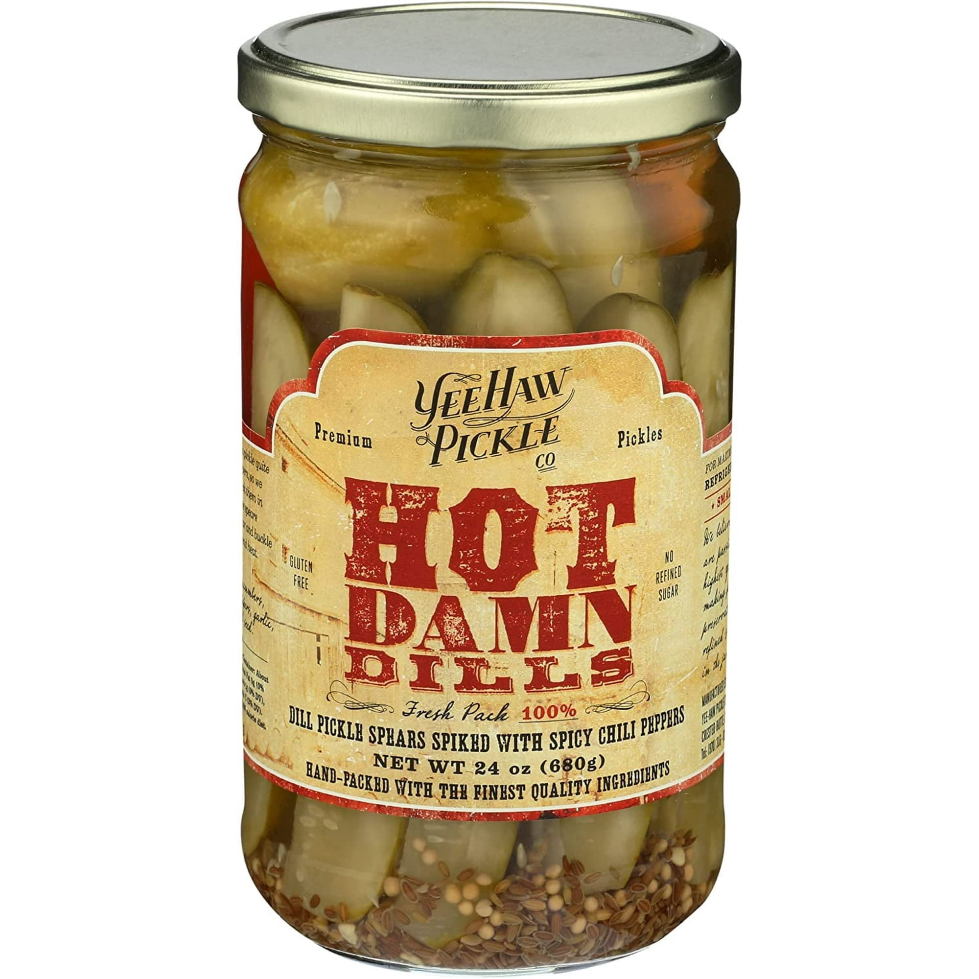 YeeHaw Pickle Co. Hot Damn Dills Premium Pickles -- 24 oz - Walmart.com