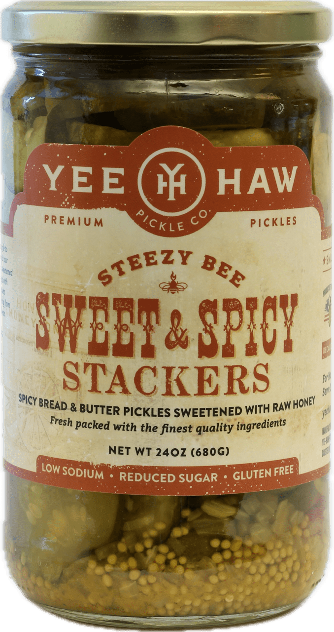 YeeHaw Sweet and Spicy Pickle Stackers, 24 oz Jar, 28 g per Serving - Walmart.com