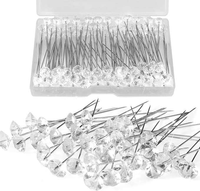 Yeeaulpa 500pcs Diamond Pins - Bouquet, Floral & Boutonniere Pins for ...