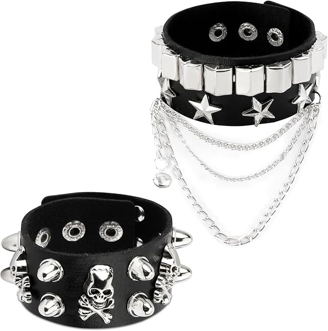 Yeeaulpa Studded Bracelet, Punk Bracelet, Spiked Bracelets, Emo ...