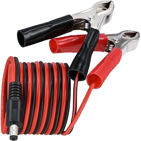 Yeebline DC 5.5 2.1mm Battery Clamps Extension Cable, 5FT 16AWG 12V DC ...