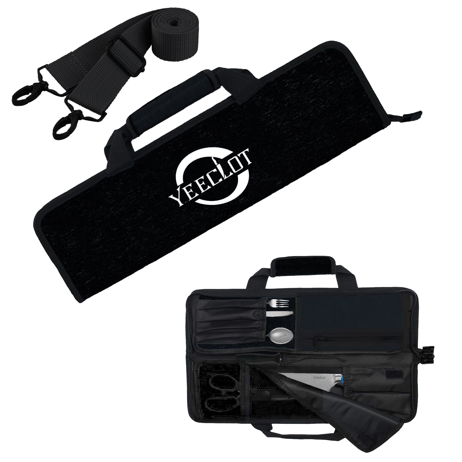Yeeclot Chef Knife Roll Up Bag, Canvas Knife Case Holds, Chef Knife Bag ...