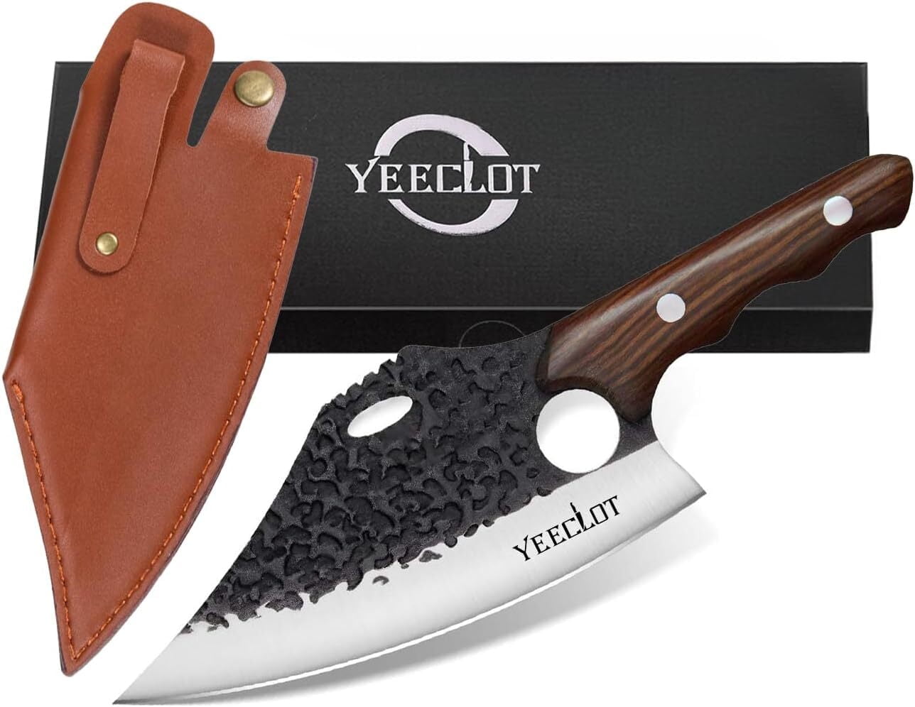Yeeclot Meat Cleaver, Hand Forged Butcher Knife, Full Tang Bone Knife ...