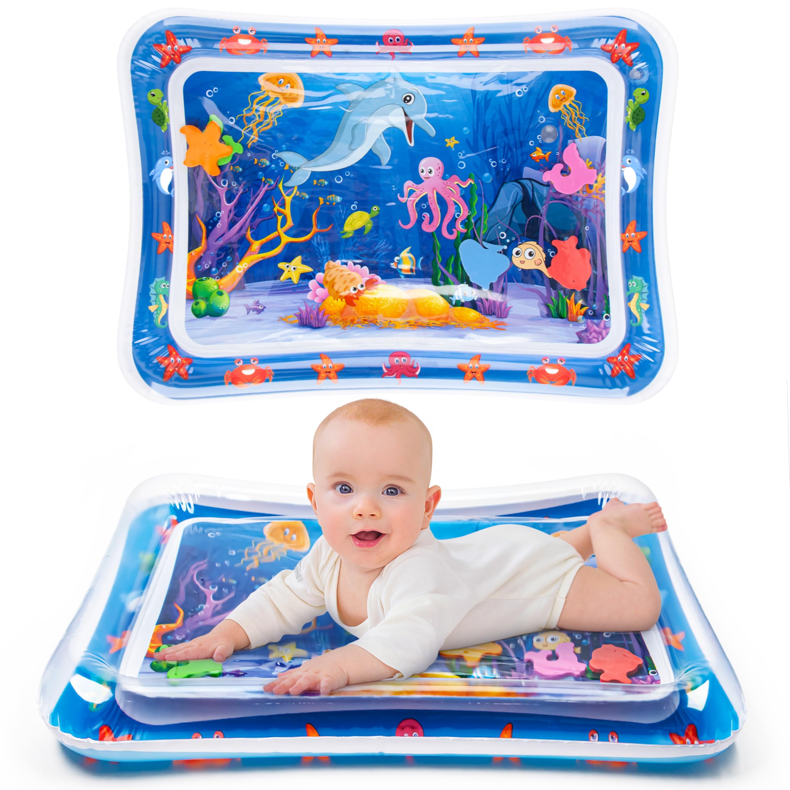 Yeeeasy Tummy Time Water Mat丨Inflatable Tummy Time Water Play Mat for ...