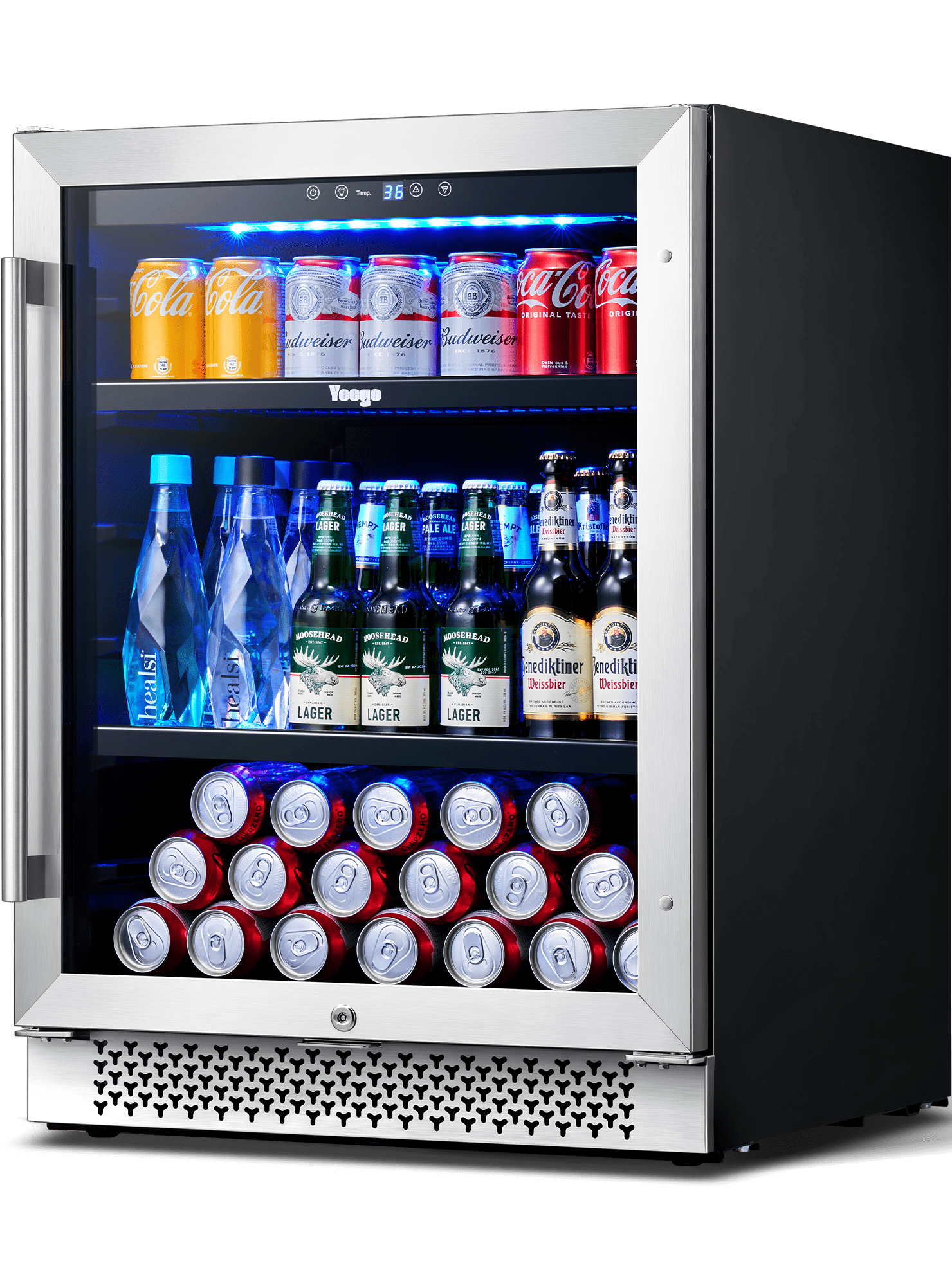 Yeego 24" Beverage Refrigerator, 180 Cans Beverage Cooler Beer Fridge ...