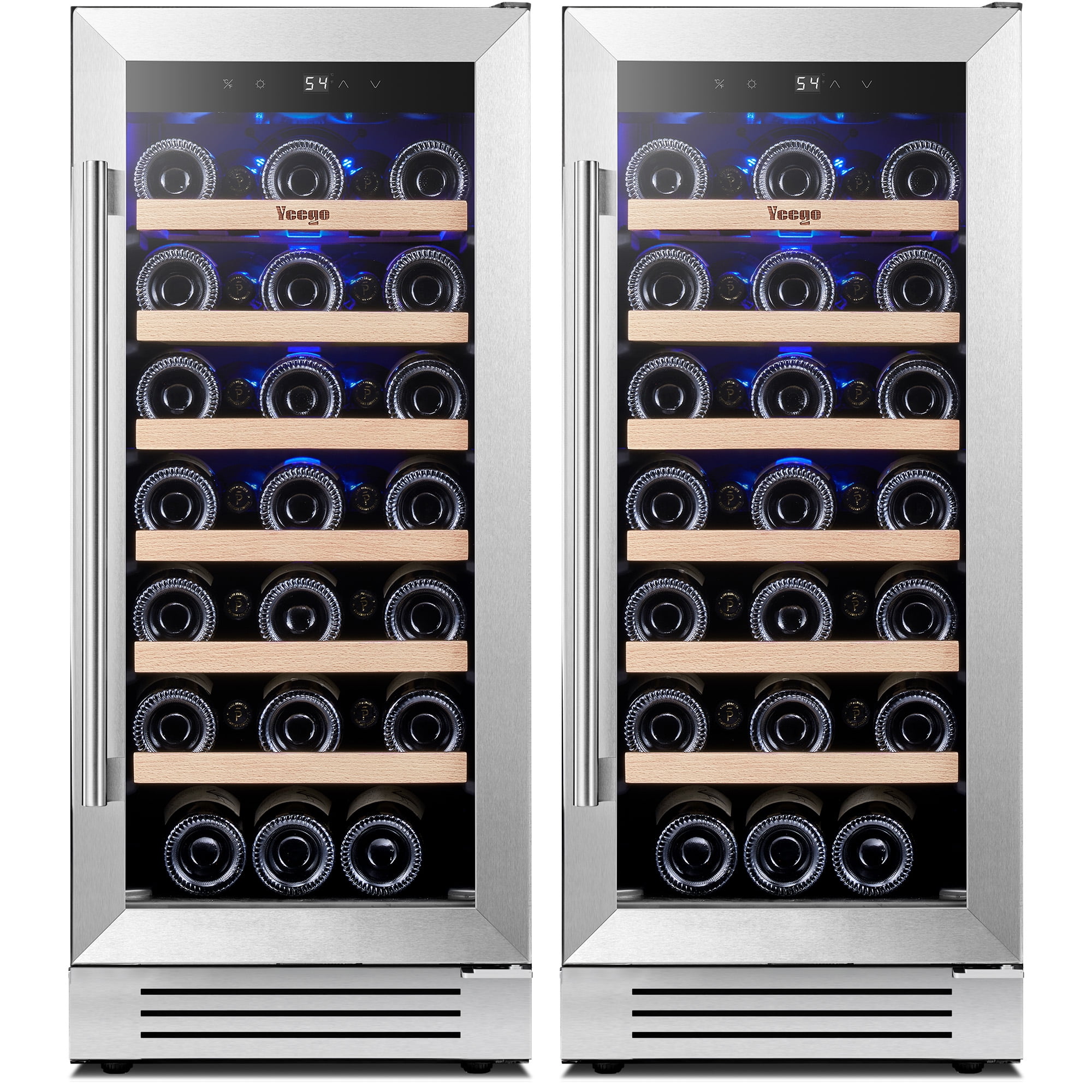 Yeego 30" Wine Refrigerator, Dual Zone Under Counter Wine Cooler Built-in and Freestanding, Hold ...