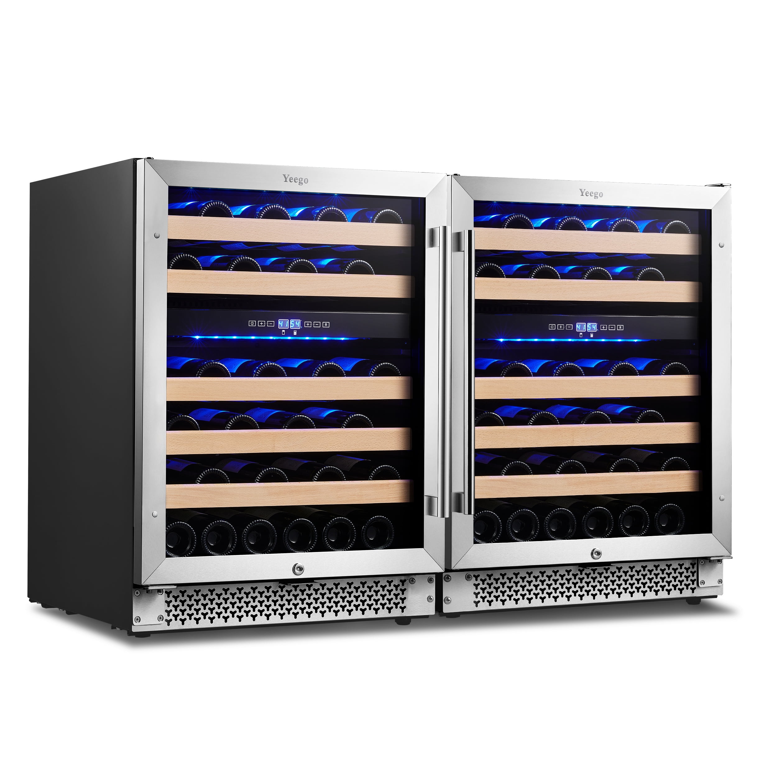 Yeego 48" Wine Refrigerator, 92 Bottles Dual Zone Wine Cooler Fridge ...