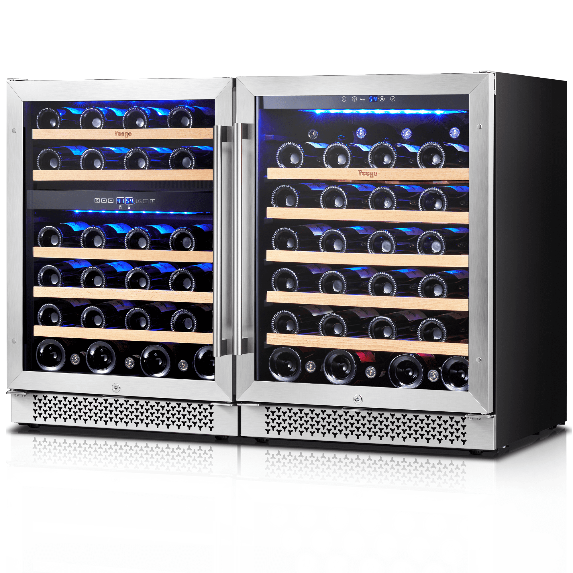 Yeego 48 inch Wine Cooler Refrigerator, 98 Bottles Dual Zone Wine ...