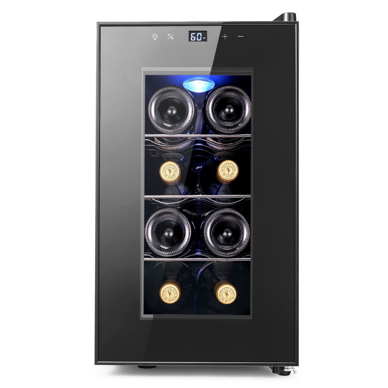 Yeego 8 Bottle Wine Refrigerator Cooler, Freestanding Small Mini Wine ...