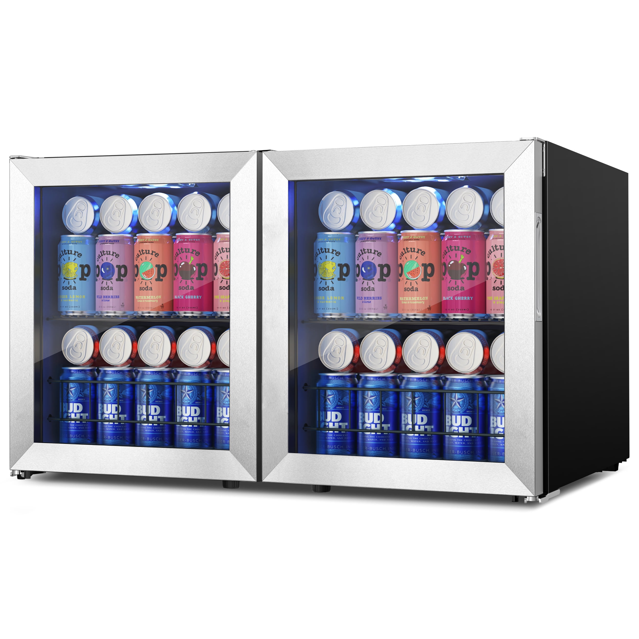 Yeego Beverage Cooler, 124-130 Can Beverage Fridge With Glass Door ...