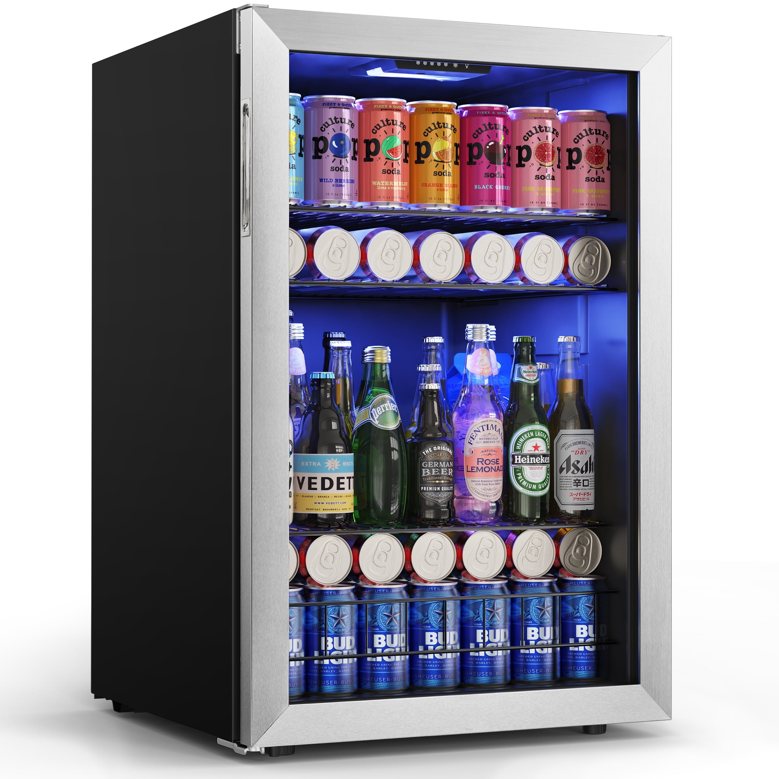 Yeego Beverage Cooler, 141-180 Can Freestanding Beverage Fridge with ...