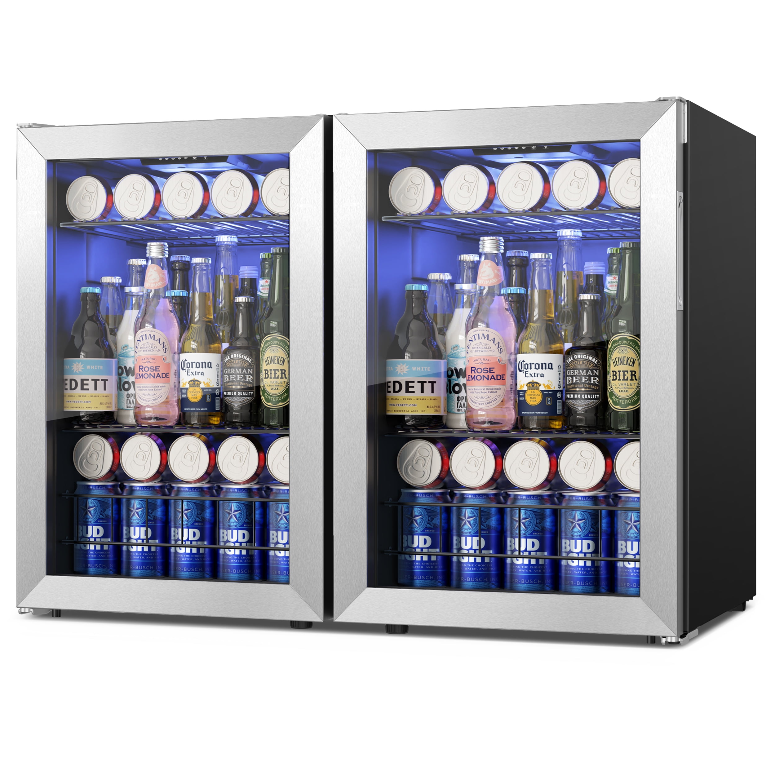 Yeego Beverage Cooler, Beverage Refrigerator with Glass Door for Drink,Freestanding,154-160 Can ...
