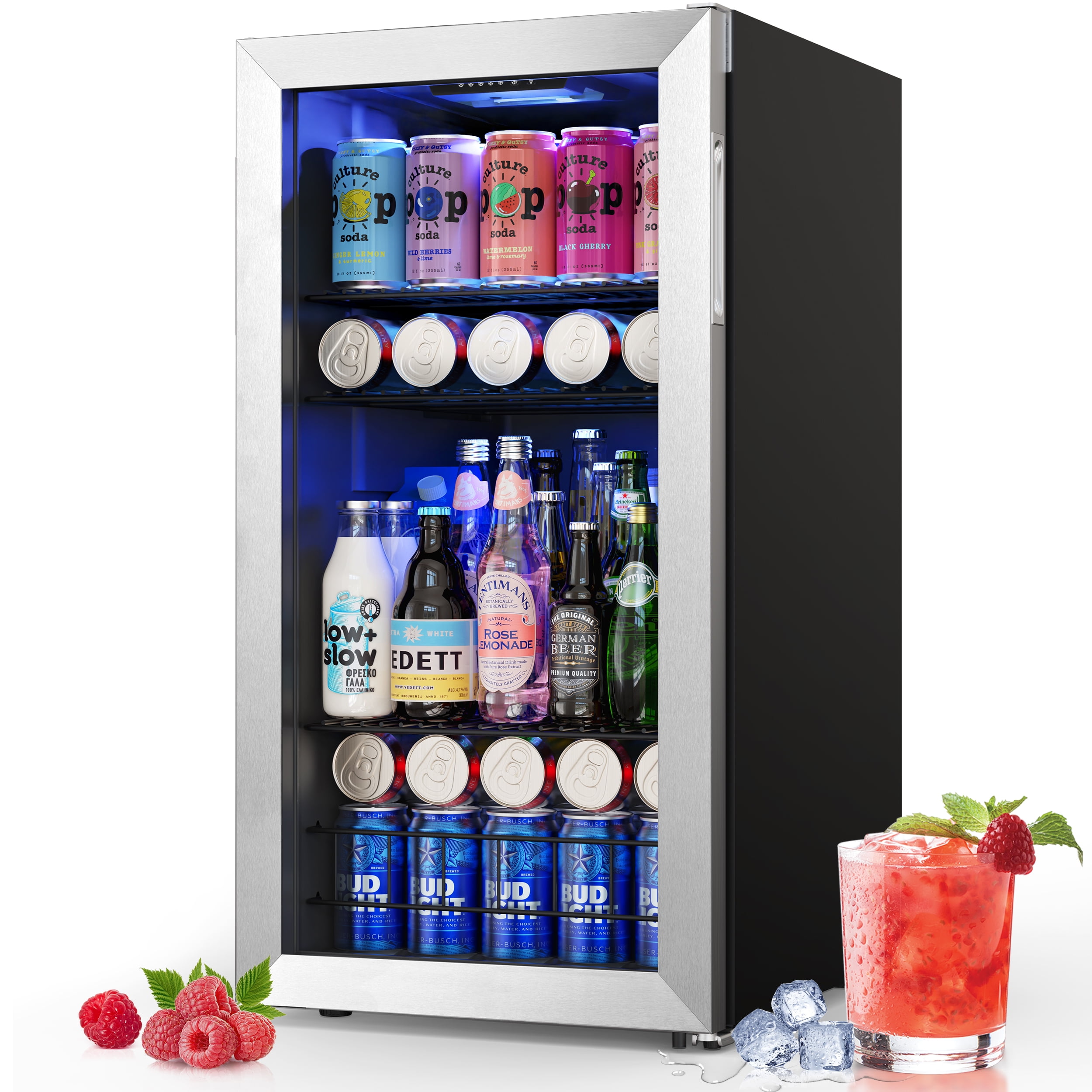 Yeego Beverage Cooler Refrigerator, Beer Chiller, Liquor Fridge, 102-140 Can, 3.35 Cu.ft ...