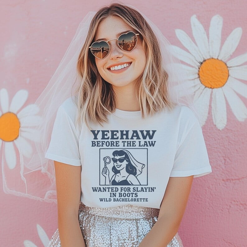 Yeehaw Bachelorette Tee Fun Western Party Country Style Bridal Shower ...