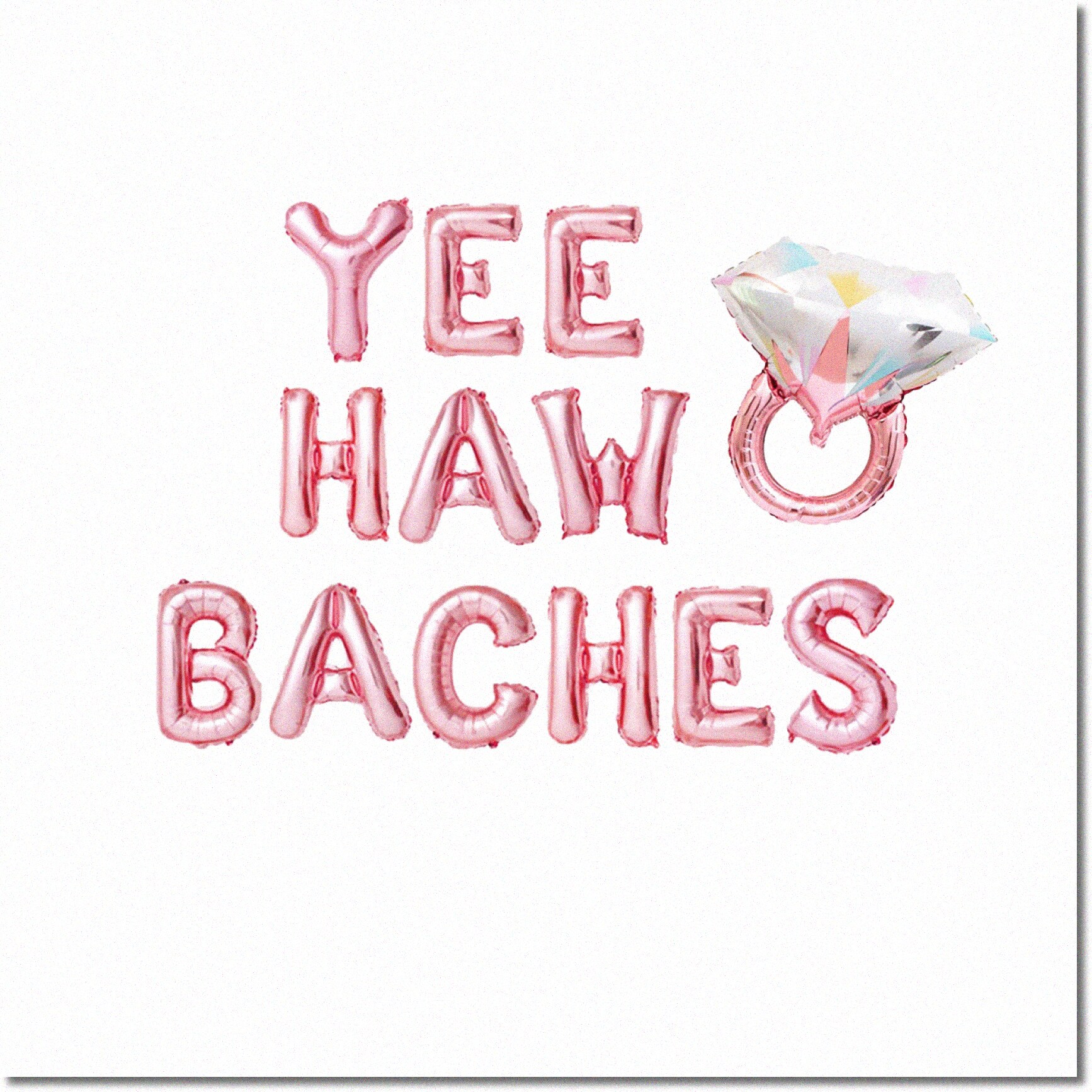 Yeehaw Baches Rose Gold Balloons & Banner Set - Bachelorette ...