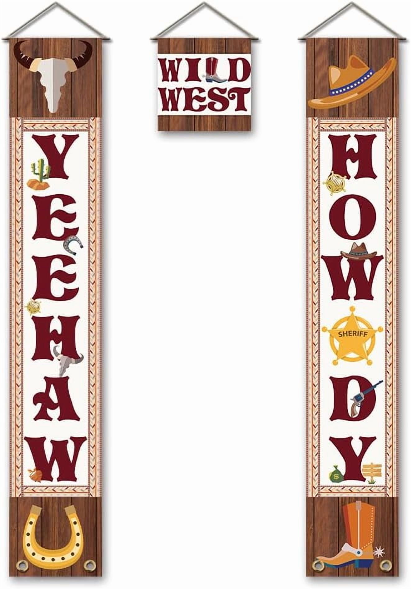Yeehaw Howdy Decorations Western Hoedown Welcome Door Banner Party ...