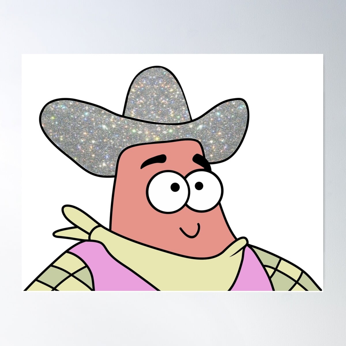 Yeehaw Patrick Star Poster Wall Art, Modern Wall Decor For Living Room ...