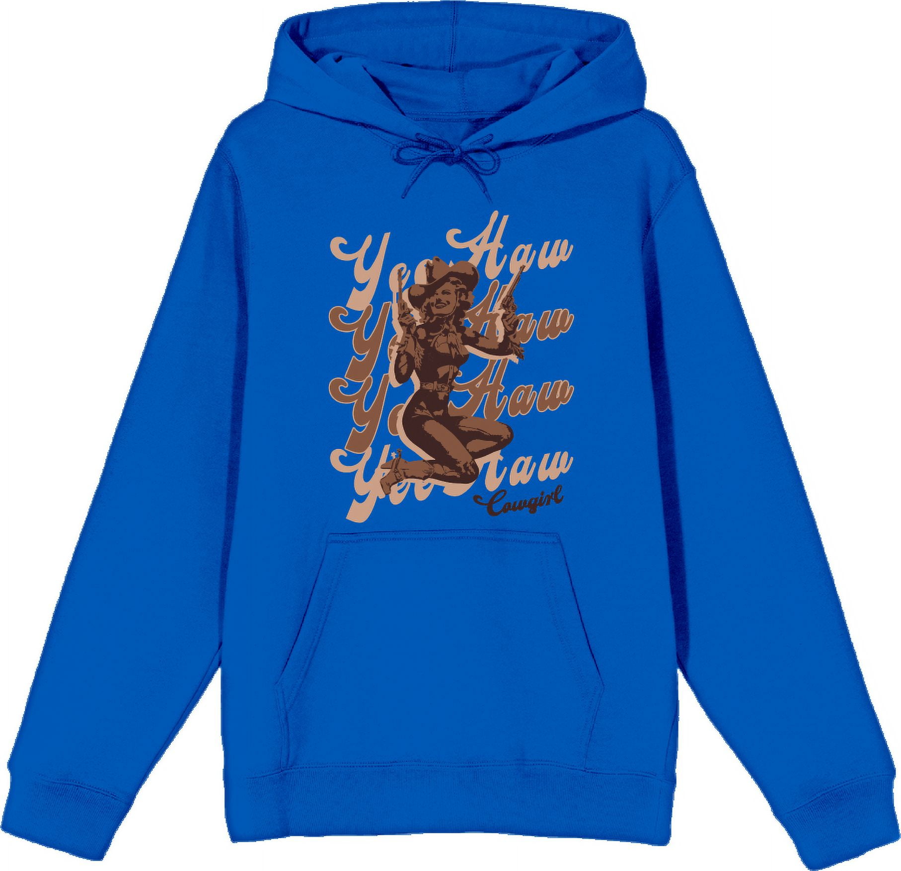 Yeehaw! Pin Up Cowgirl Adult Blue Long Sleeve Hoodie-XXL - Walmart.com