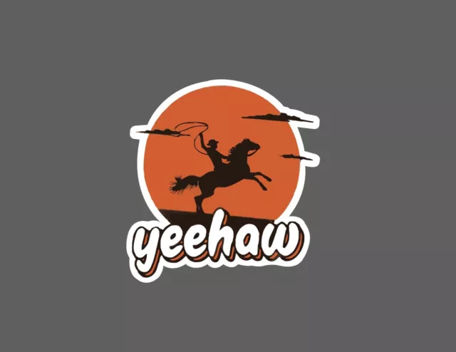 Yeehaw Sticker Cowboy Lasso Waterproof Sticker Phone Decal Water Bottle ...