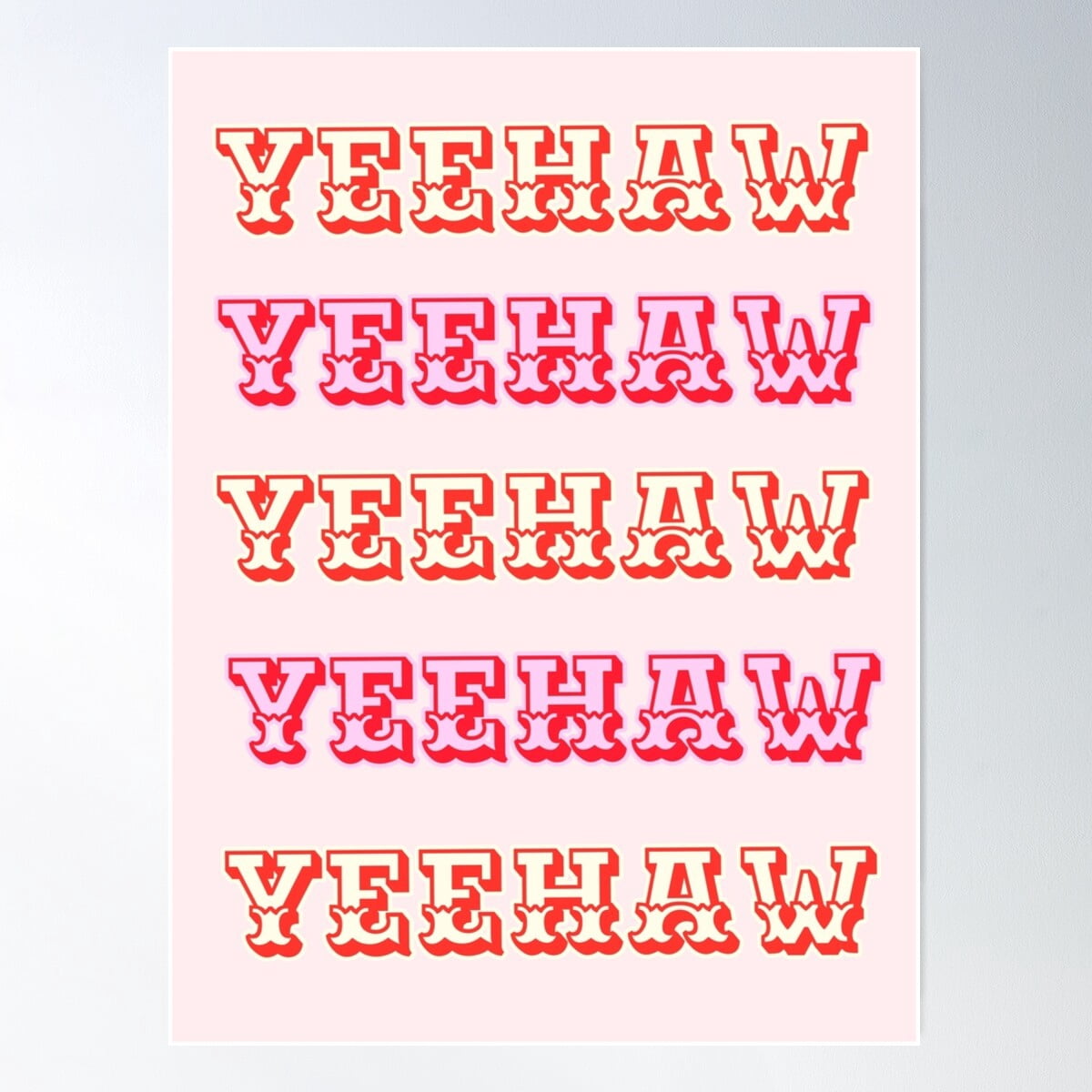 Yeehaw Yeehaw Yeehaw Poster Wall Art, Modern Wall Decor For Living Room ...