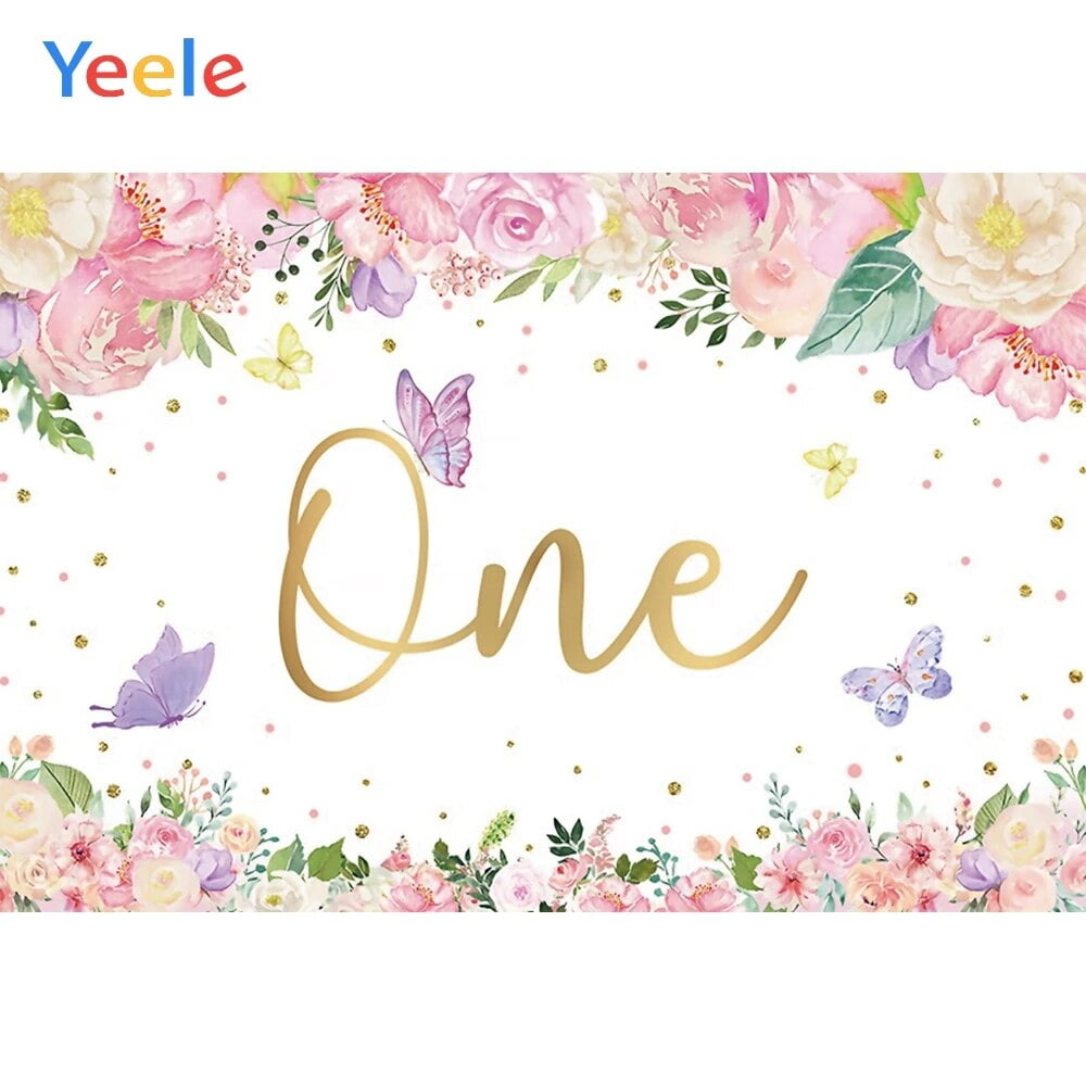 Yeele Baby Poster Backdrop Props Birthday Party Decor Flower Dots ...