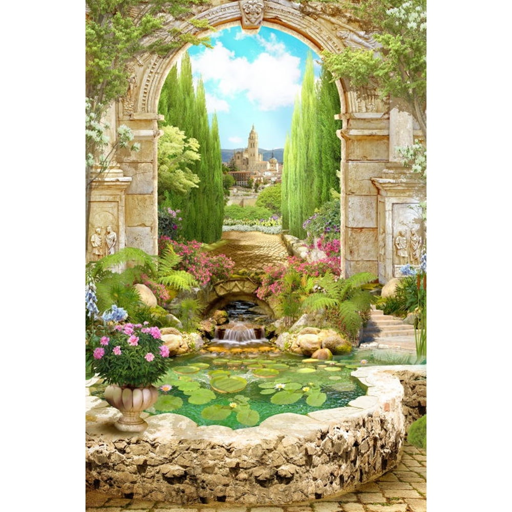 Yeele Eiffel Tower Garret Arch scenery Wedding Flower Backdrop Cloud ...