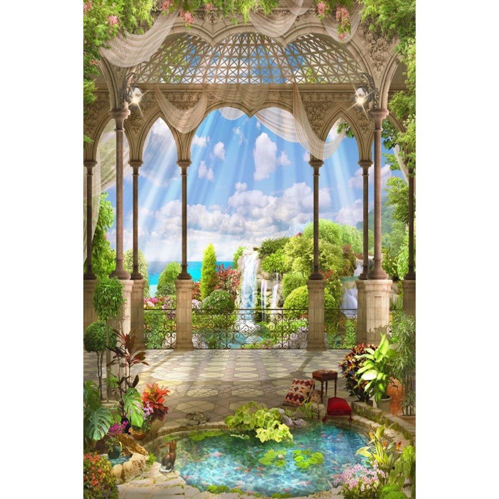 Yeele Eiffel Tower Garret Arch scenery Wedding Flower Backdrop Cloud ...