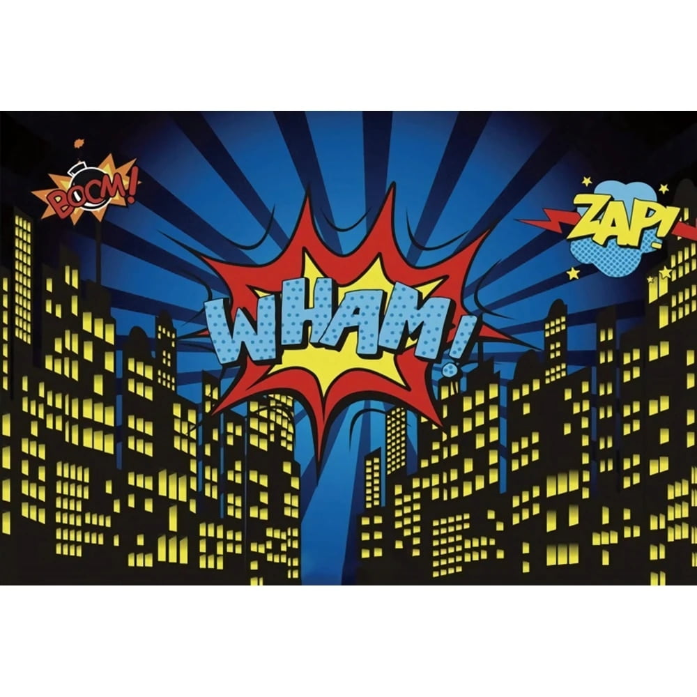 Yeele Superhero Baby Shower Birthday Backdrop City Building Super Hero ...