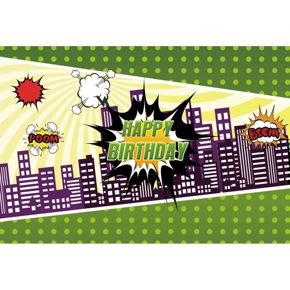 Yeele Superhero Baby Shower Birthday Backdrop City Building Super Hero ...