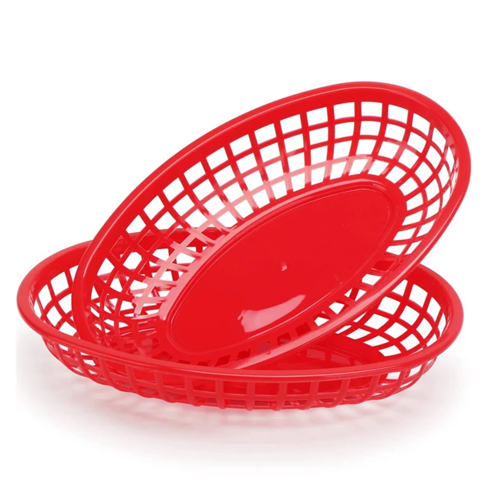 Yeeman 24Pcs Plastic Basket Serving Tray French Fries Basket Oval Fast ...