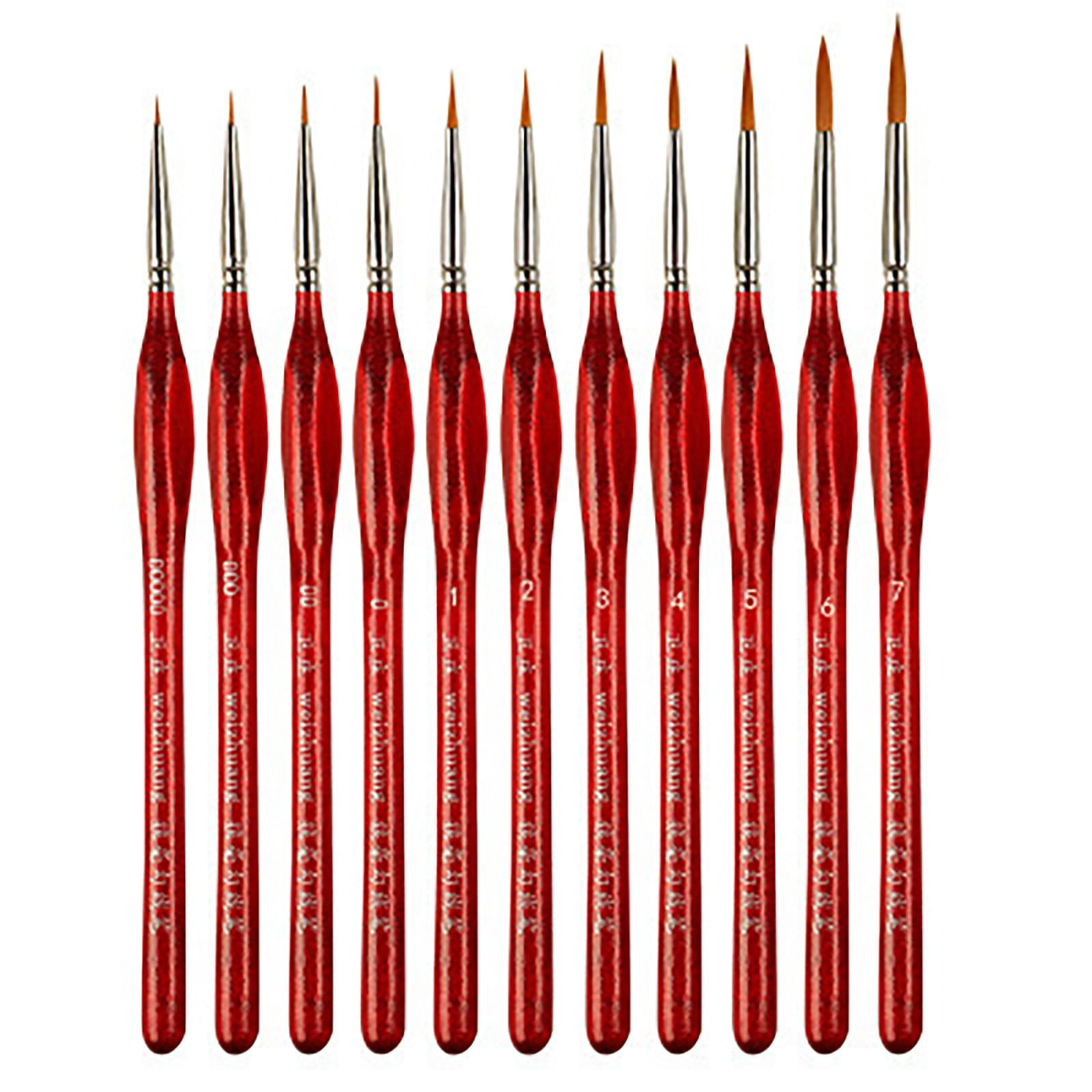 Yeenaozey 11 Pcs Miniature Detail Paint Brush Set with Natural Wood Handle 2024 New Miniature ...