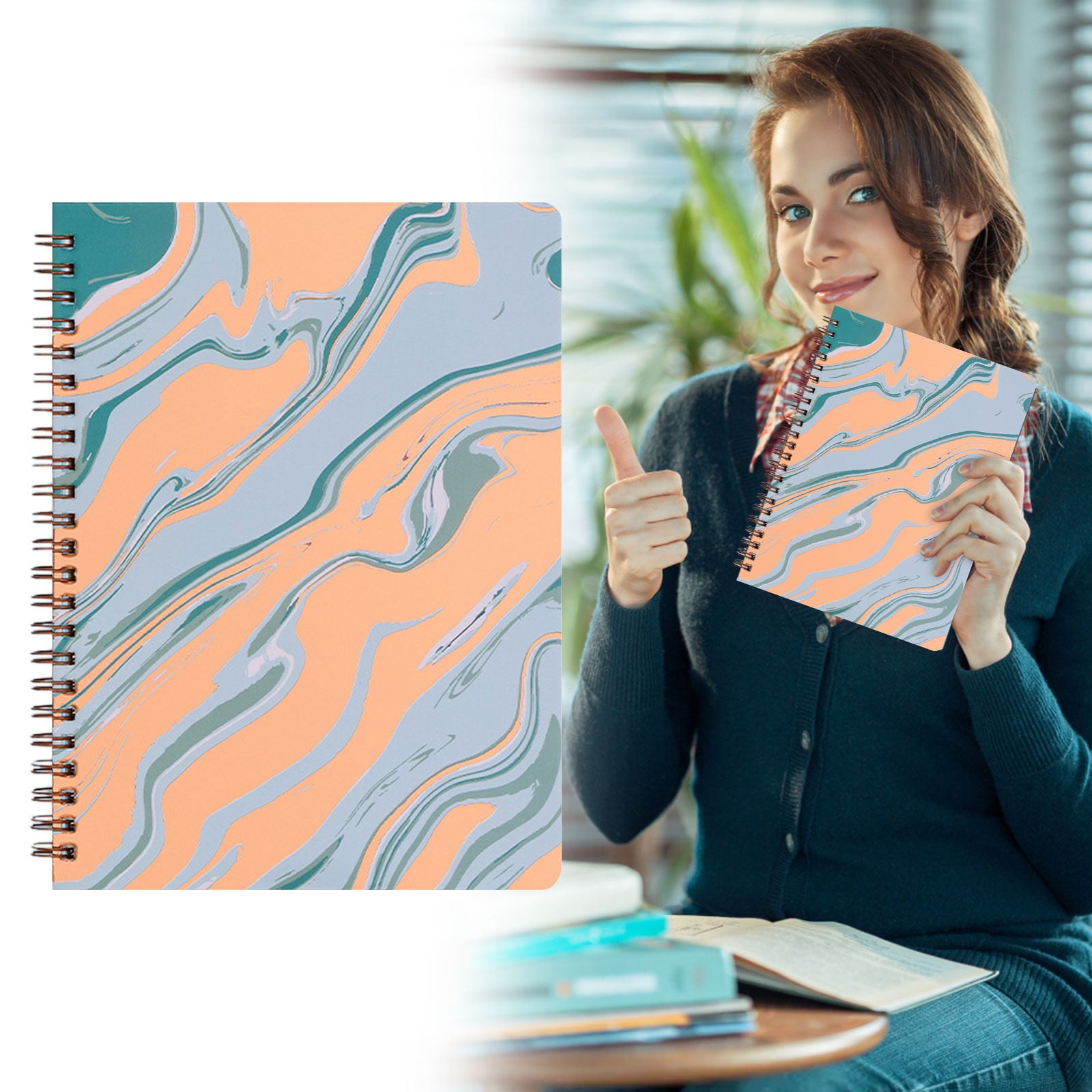 Yeenaozey Notebook Aesthetic Notebook Cute College Ruled 8X6 Journal/Notebook with Large Pockets ...