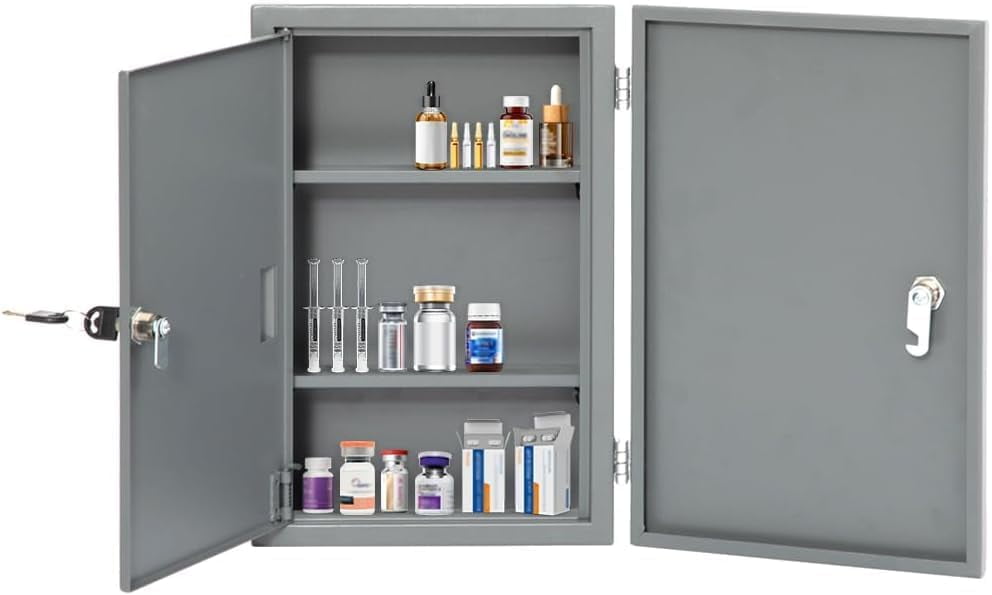 Yeeoy Locking Narcotics Safe, Wall Mounted Medicine Cabinet with Lock ...