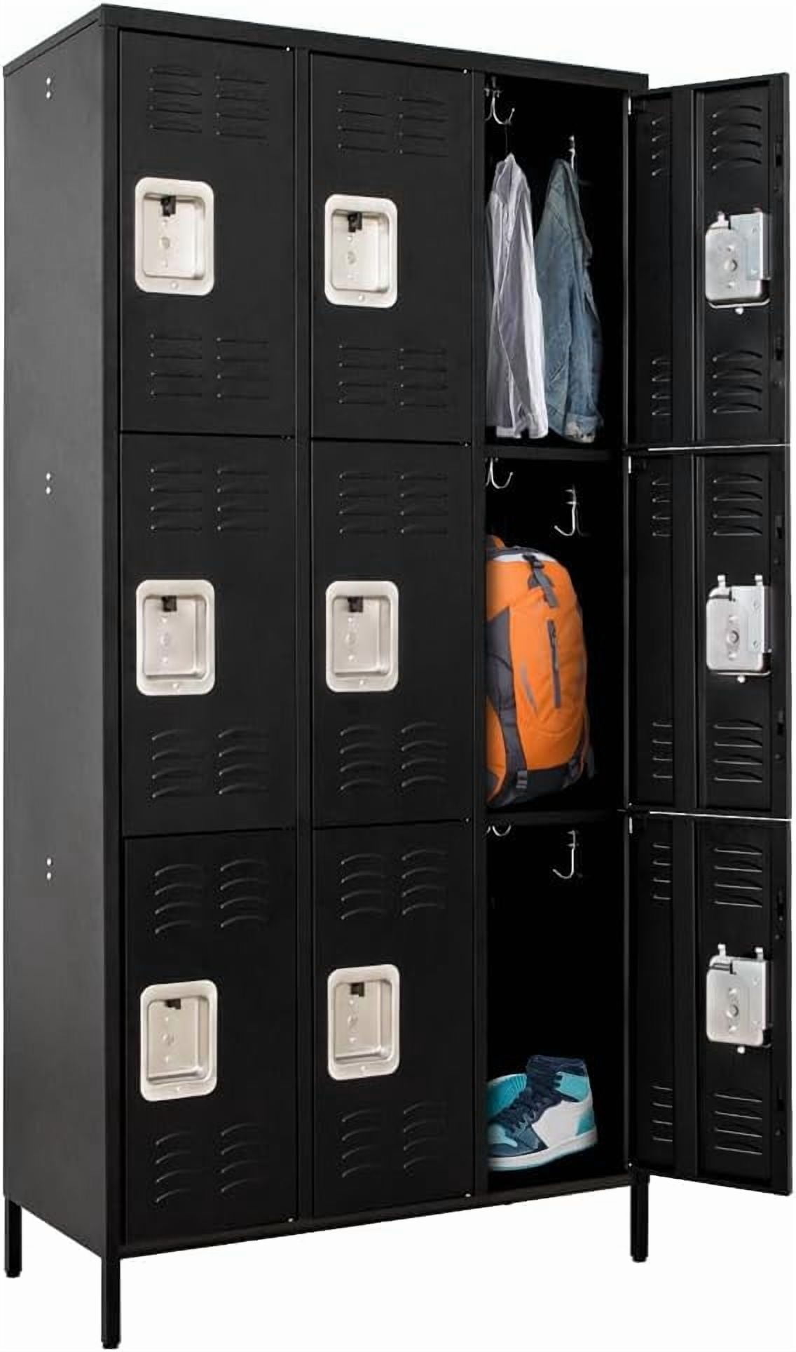 Yeeoy Metal Lockers for Employees with 9 Door and 9 Hooks, Metal ...