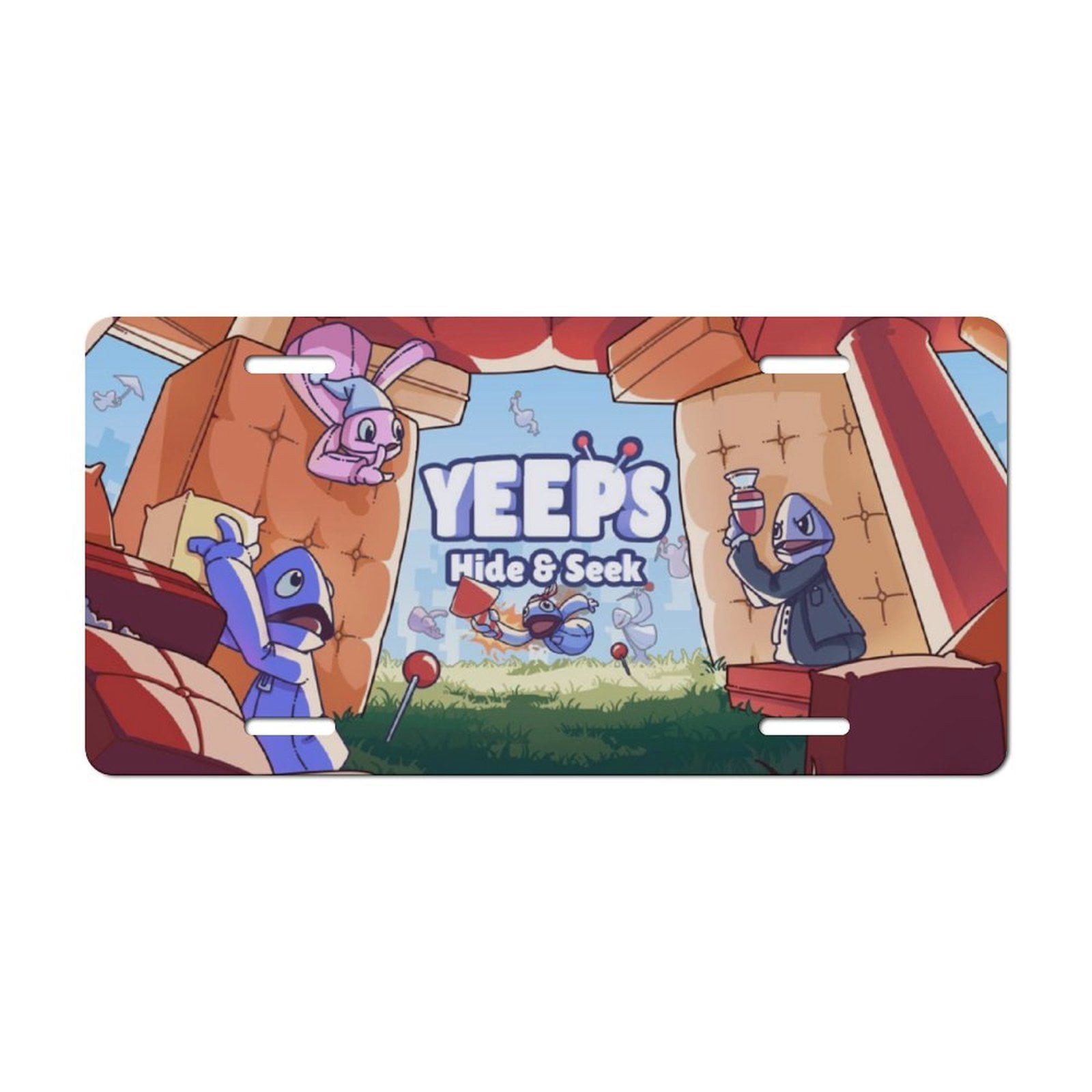 Yeeps Hide And Seek Cartoon License Plate Cover Aluminum For Various ...