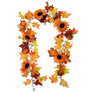 Coolmade Fall Maple Leaf Garland - 6.5ft/Piece Artificial Fall Foliage ...