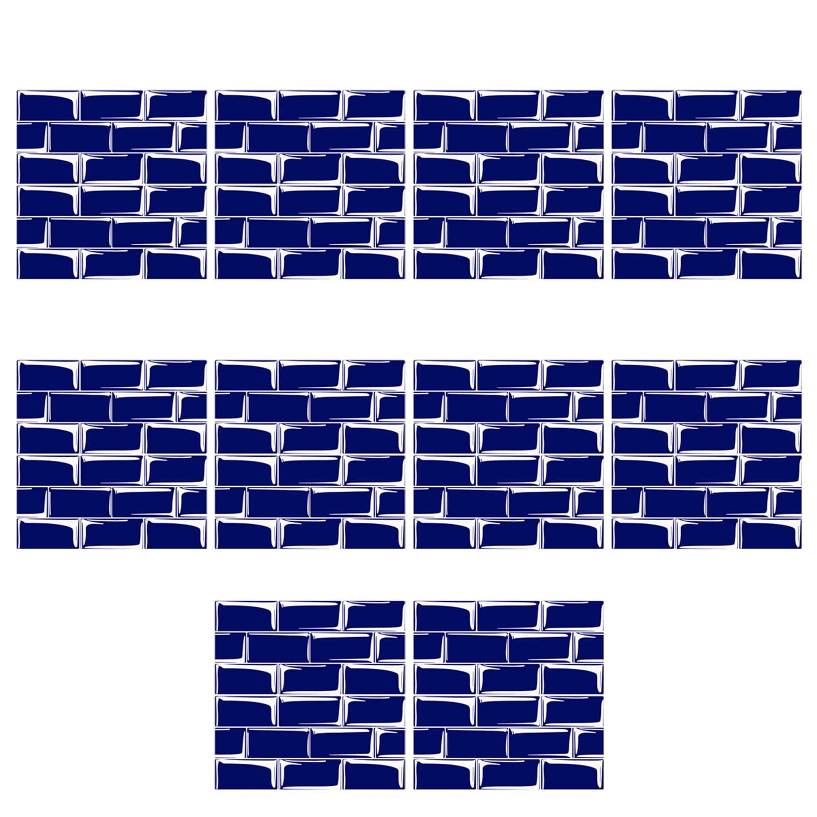 Yeetfub Peel and Stick Backsplash for Kitchen 10 Sheet 6"x6" Blue ...