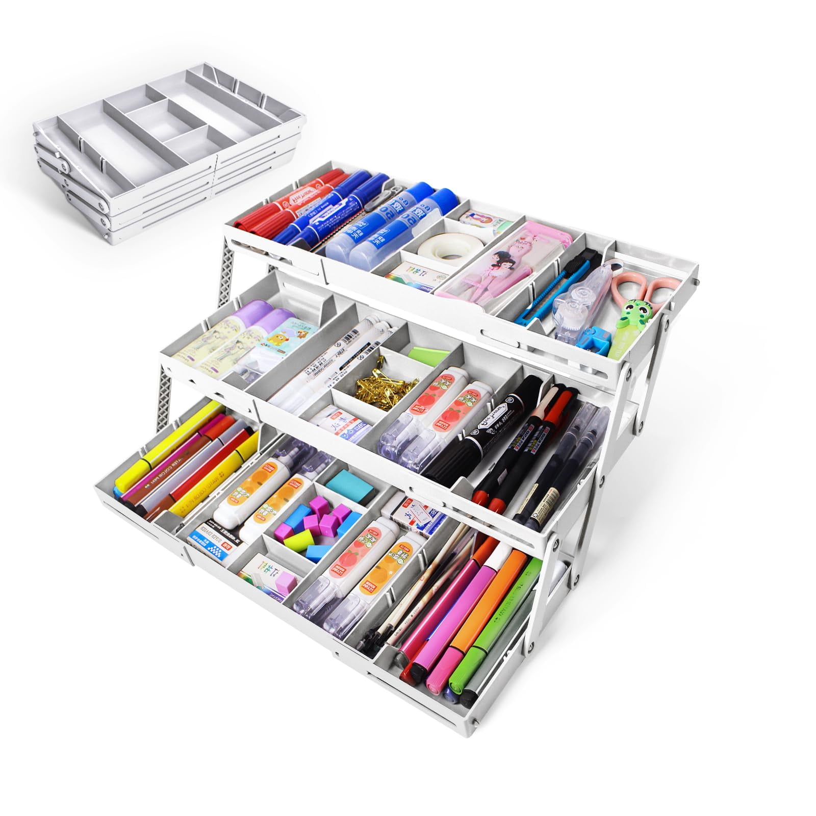 Yeeyuue 3 Tier Drawer Organizer - Expandable Junk Drawer Organizer ...