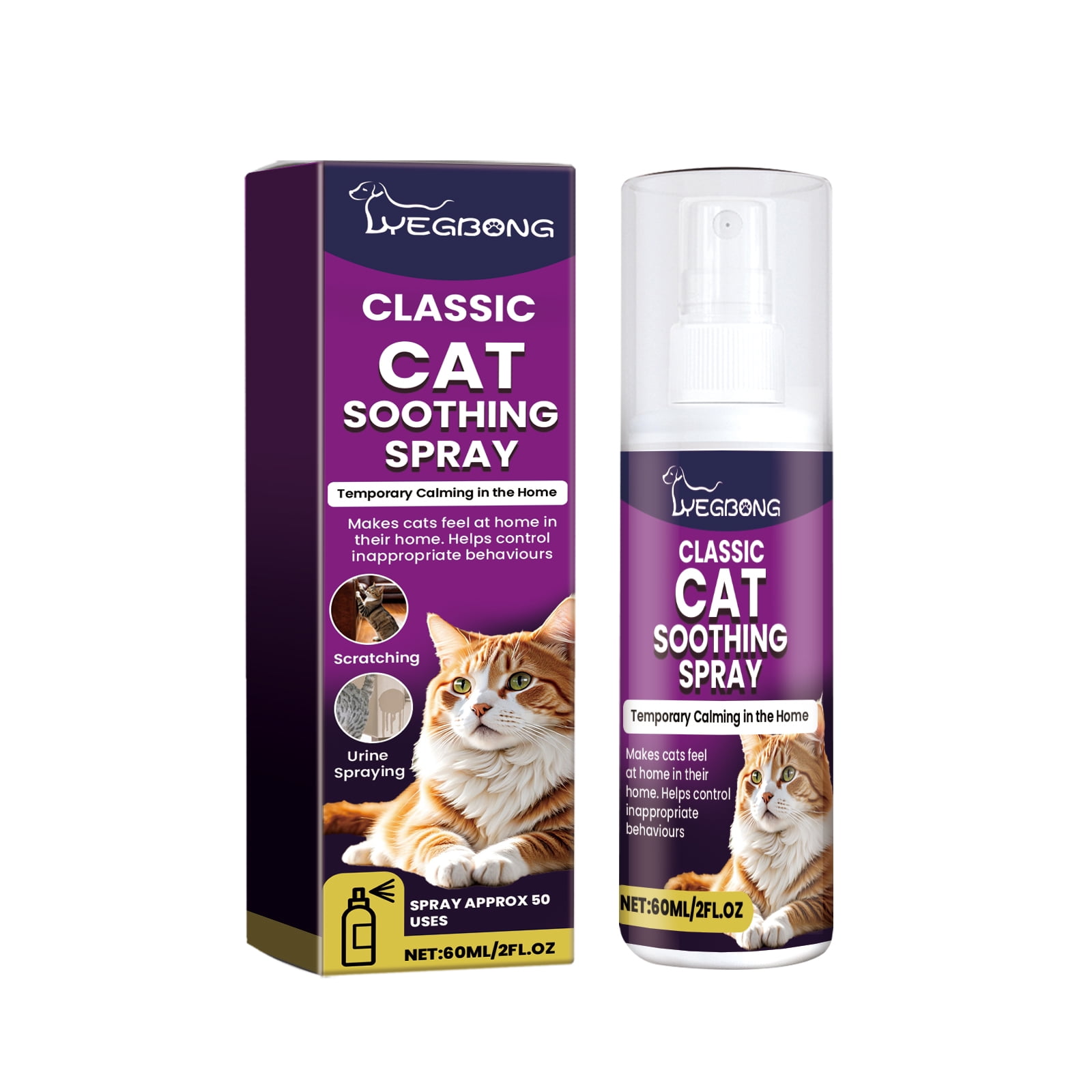 Yegbong Pet Cat Mood Soothing Spray, Anti-Scratching Behavior Mild ...